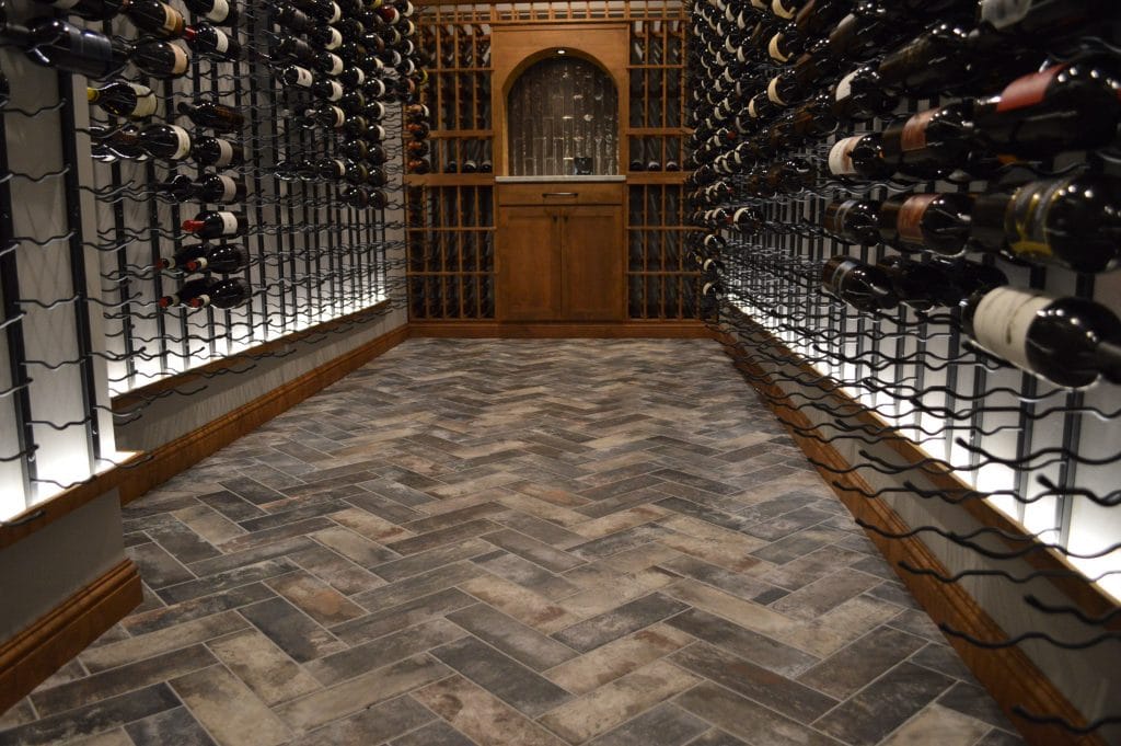 Contemporary Home Wine Cellar- Wood & Metal Wine Racks : Harvest Custom ...